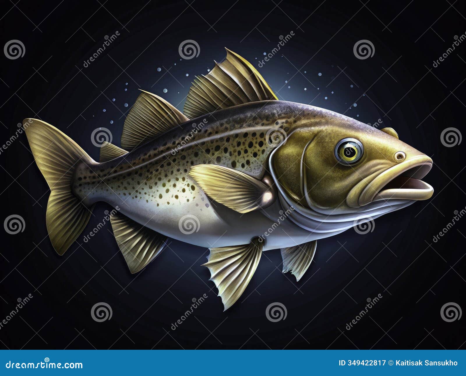 Stunning Night Atlantic Cod Illustration: Vector Art for Graphic Design ...