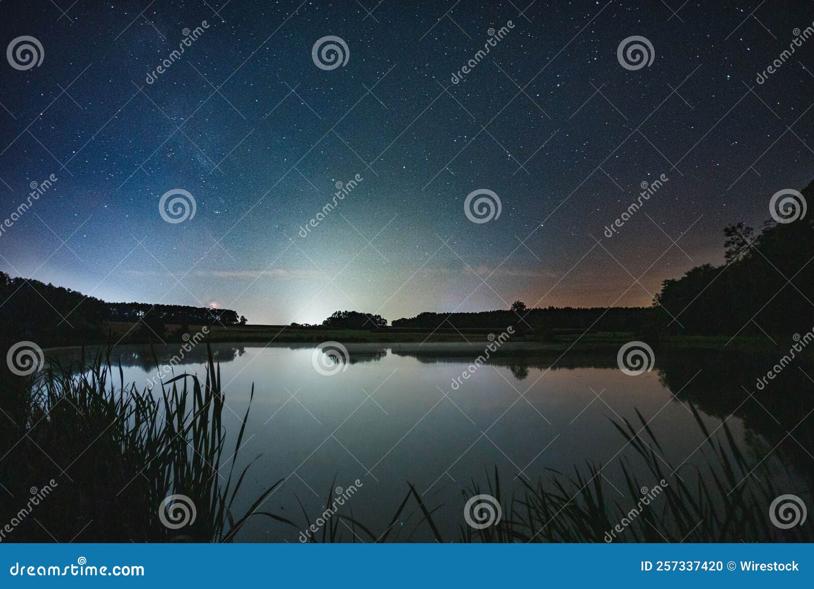 Stunning Nighttime Landscape of a Starry Sky Stock Photo - Image of ...
