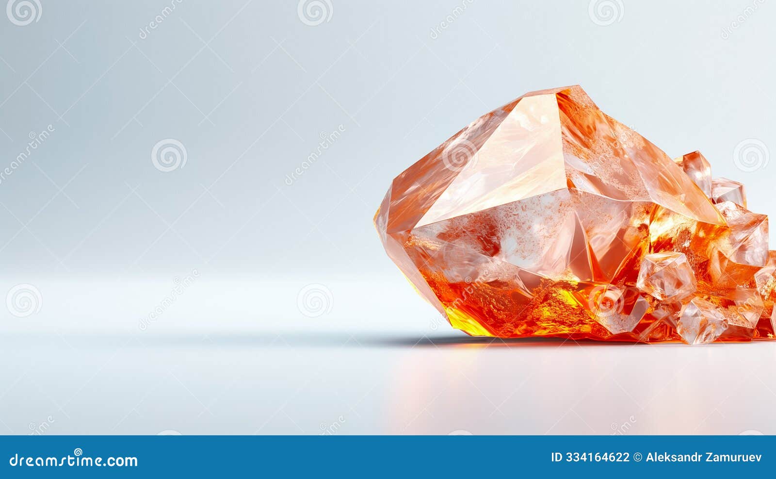 A Stunning Orange Crystal Displays Its Sharp Facets and Transparent ...