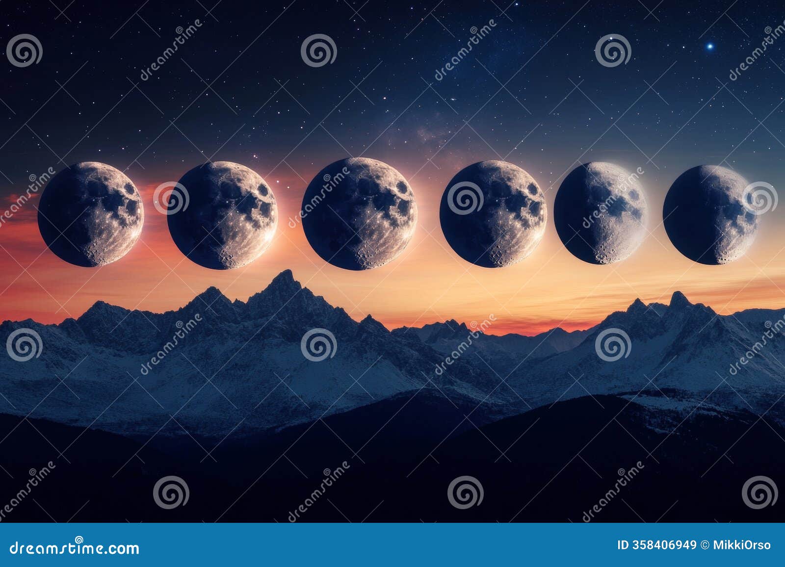 Composite Phases Of A Lunar Eclipse Stock Photography | CartoonDealer ...