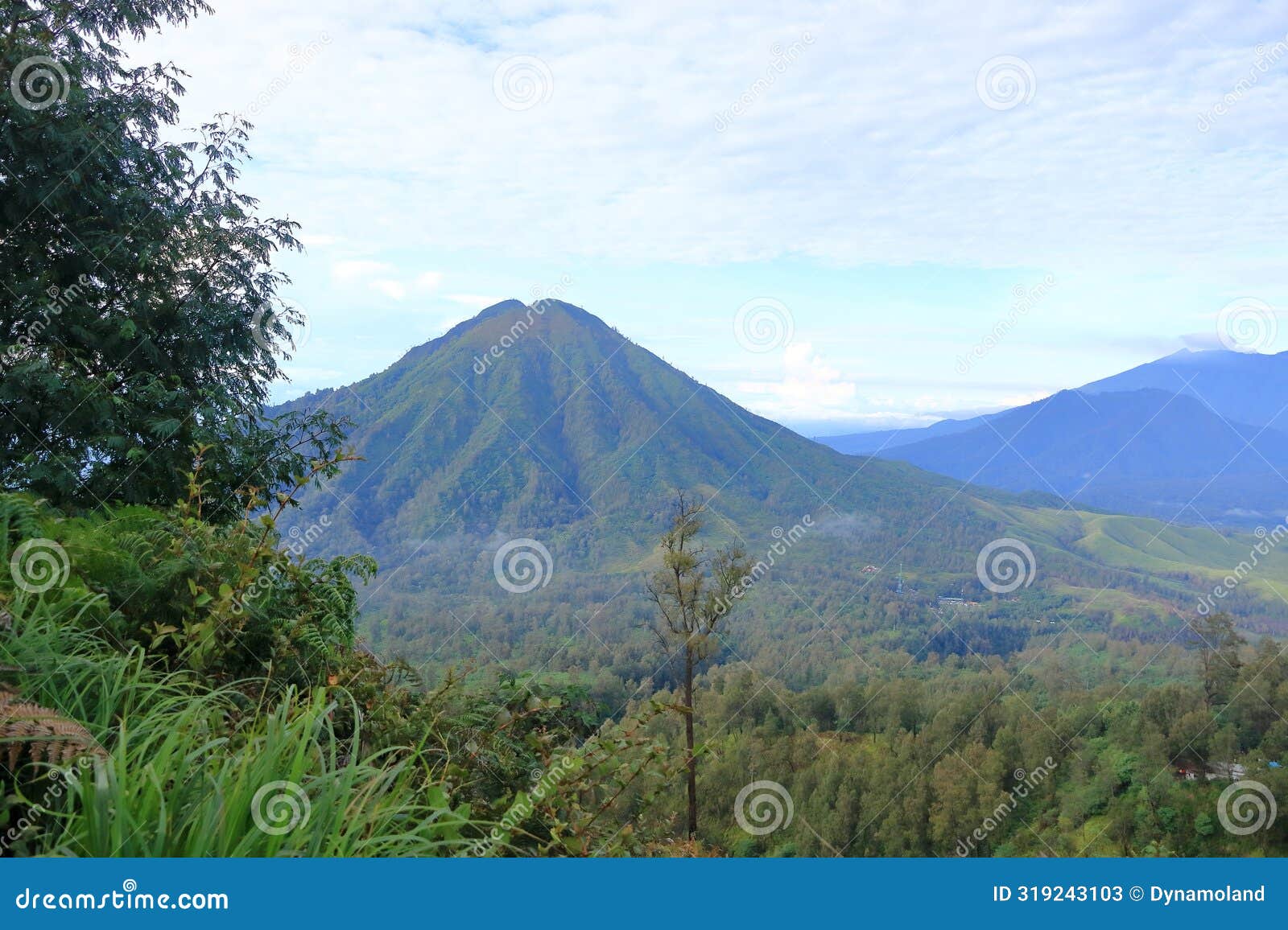 Stunning Panoramic View of the Ijen Volcano Complex with Mountains, East Java, Indonesia Stock ...