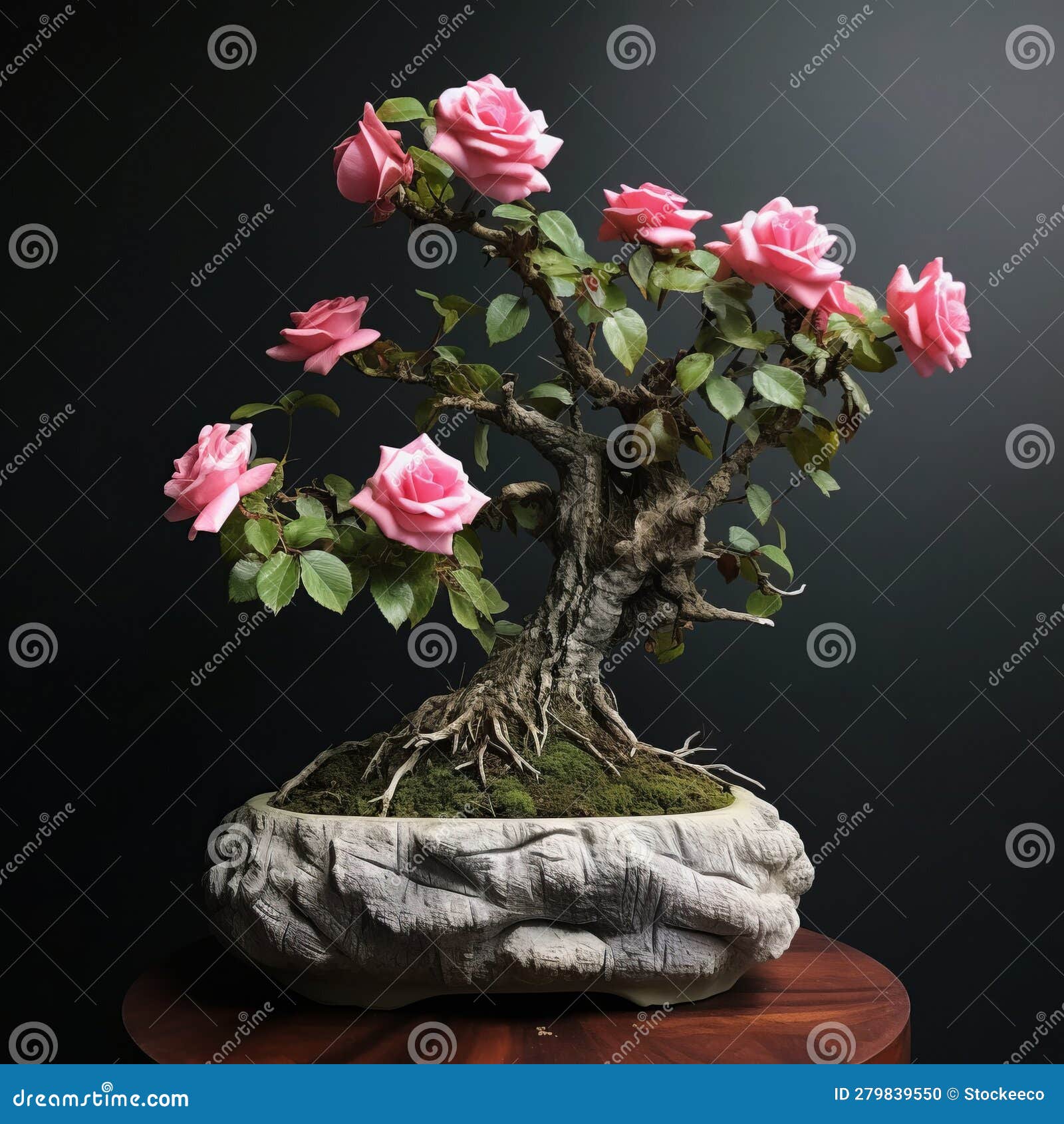 Bonsai Plant with Pink Roses: a Commission for Michal Karcz Style ...