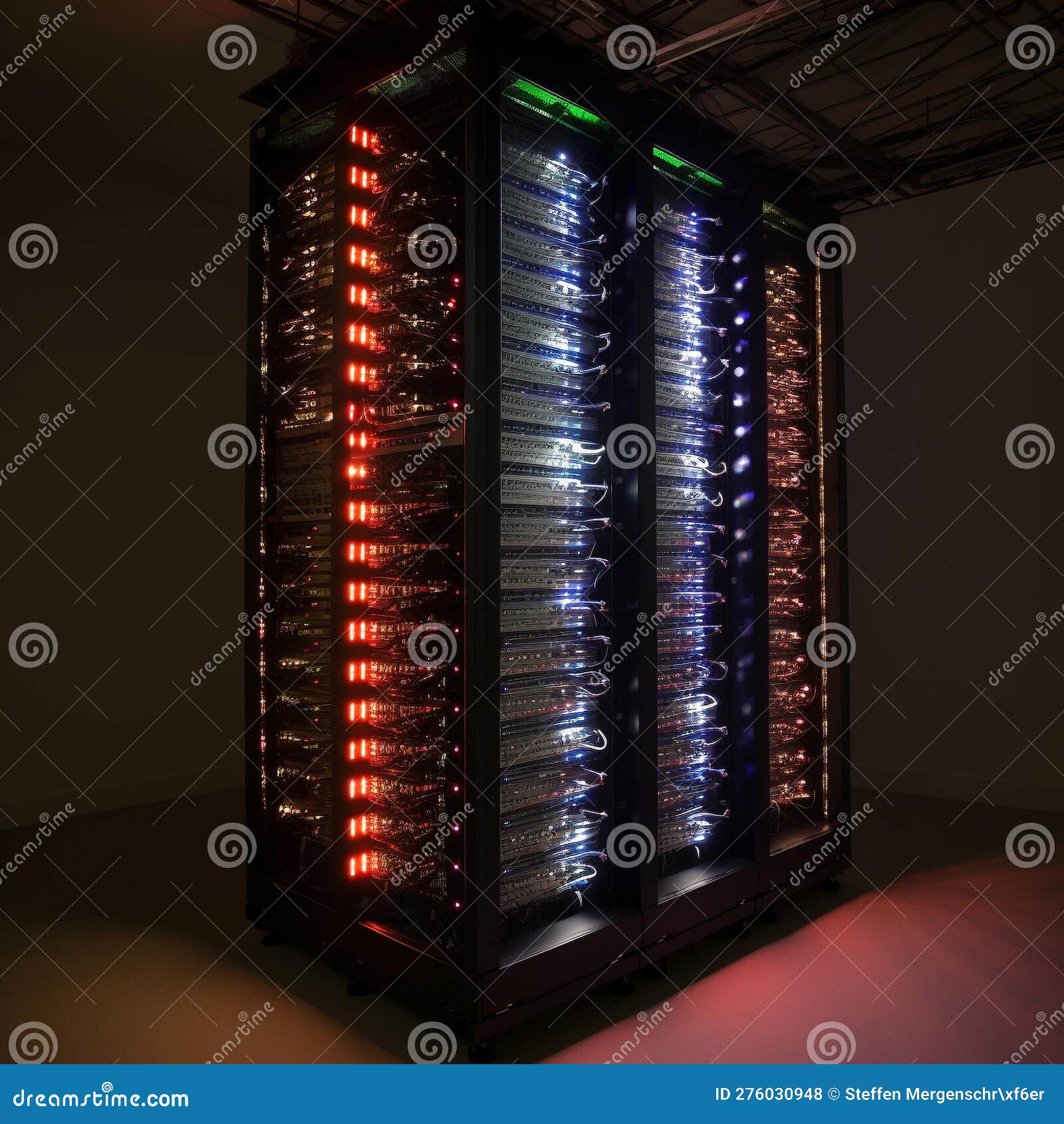 Illuminated Data Center stock illustration. Illustration of ...