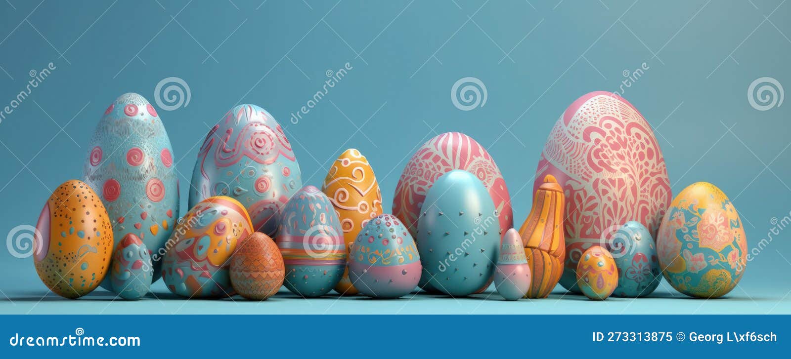 Vibrant Easter Eggs Arrangement on a Neutral Background: a Timeless ...