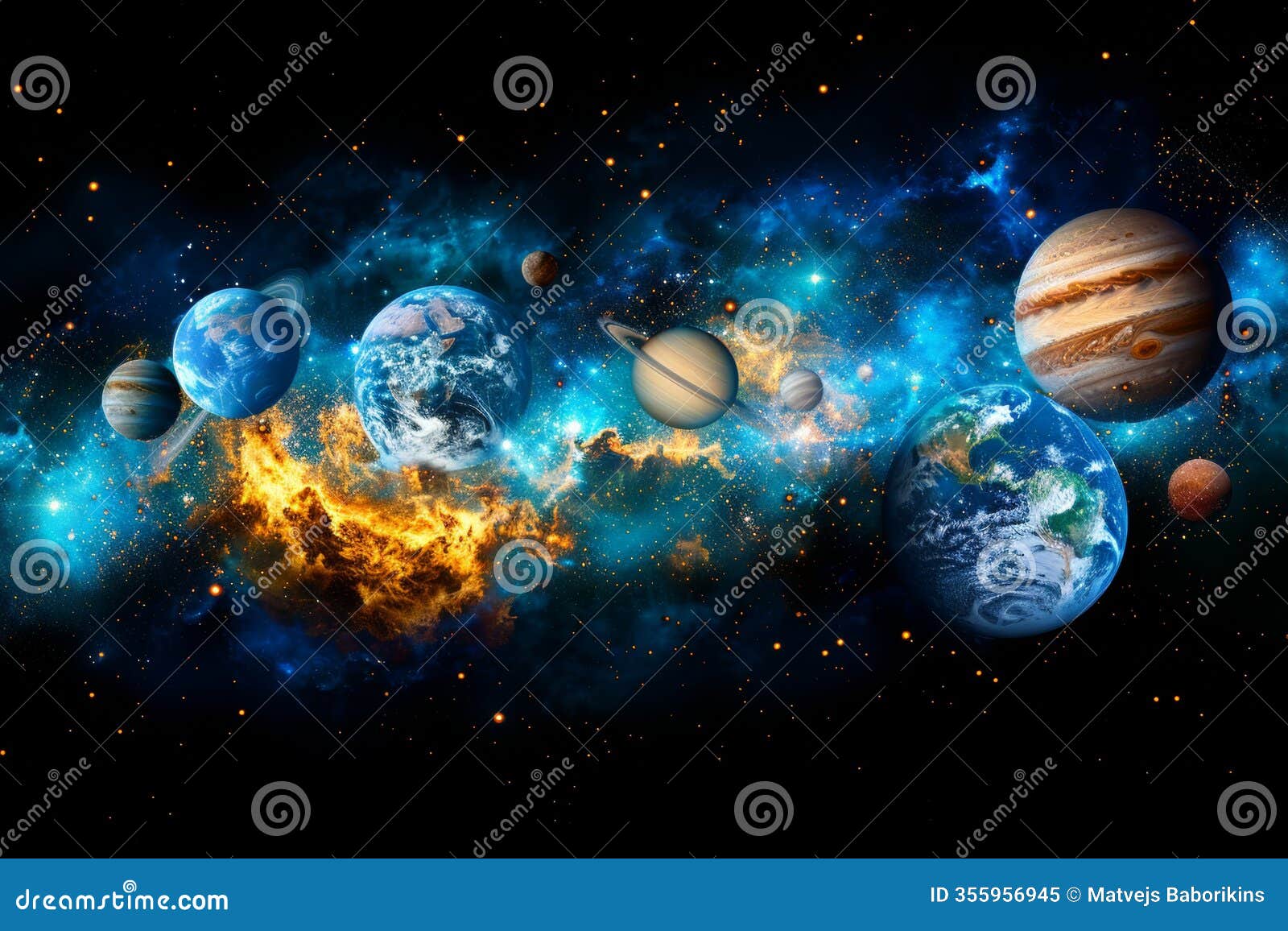 A Stunning Planetary Alignment Showcasing the Eight Planets of Our ...