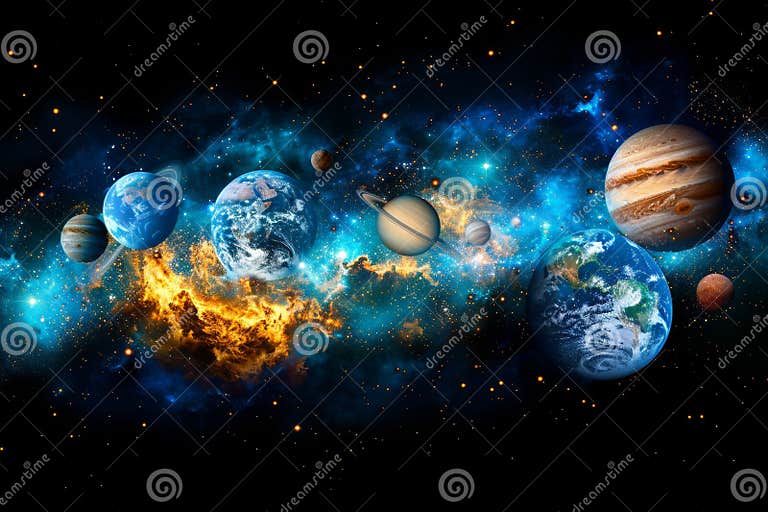 A Stunning Planetary Alignment Showcasing the Eight Planets of Our ...