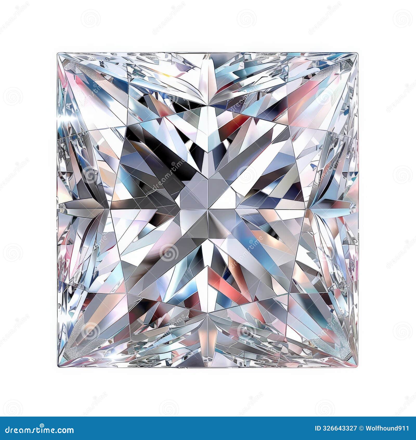 A Stunning Princess-cut Diamond, Exhibiting Sharp, Angular Corners and ...