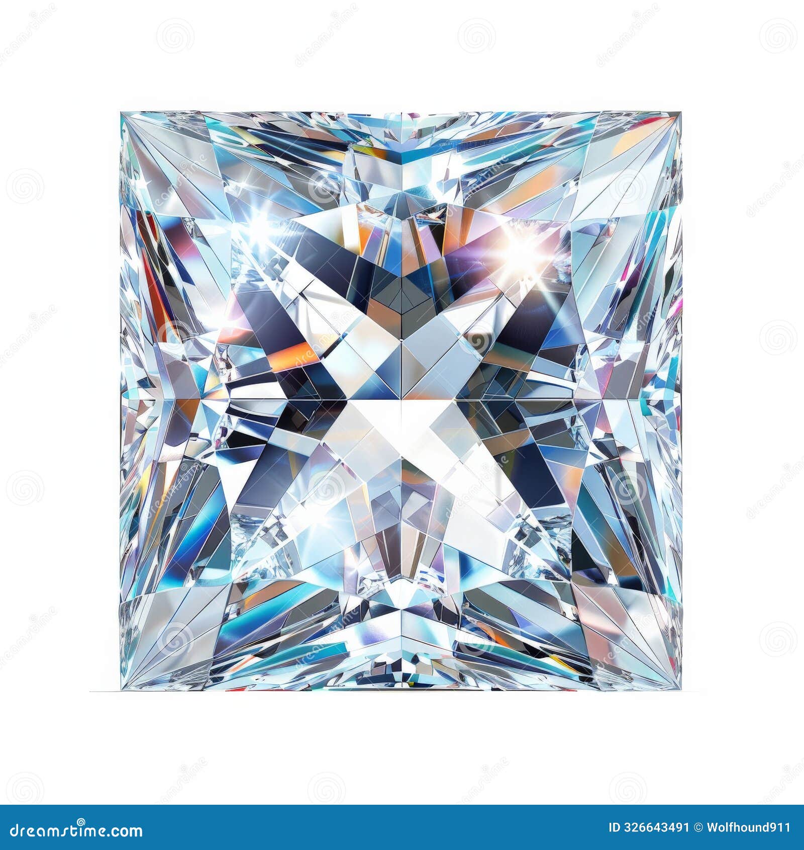 A Stunning Princess-cut Diamond, Exhibiting Sharp, Angular Corners And ...