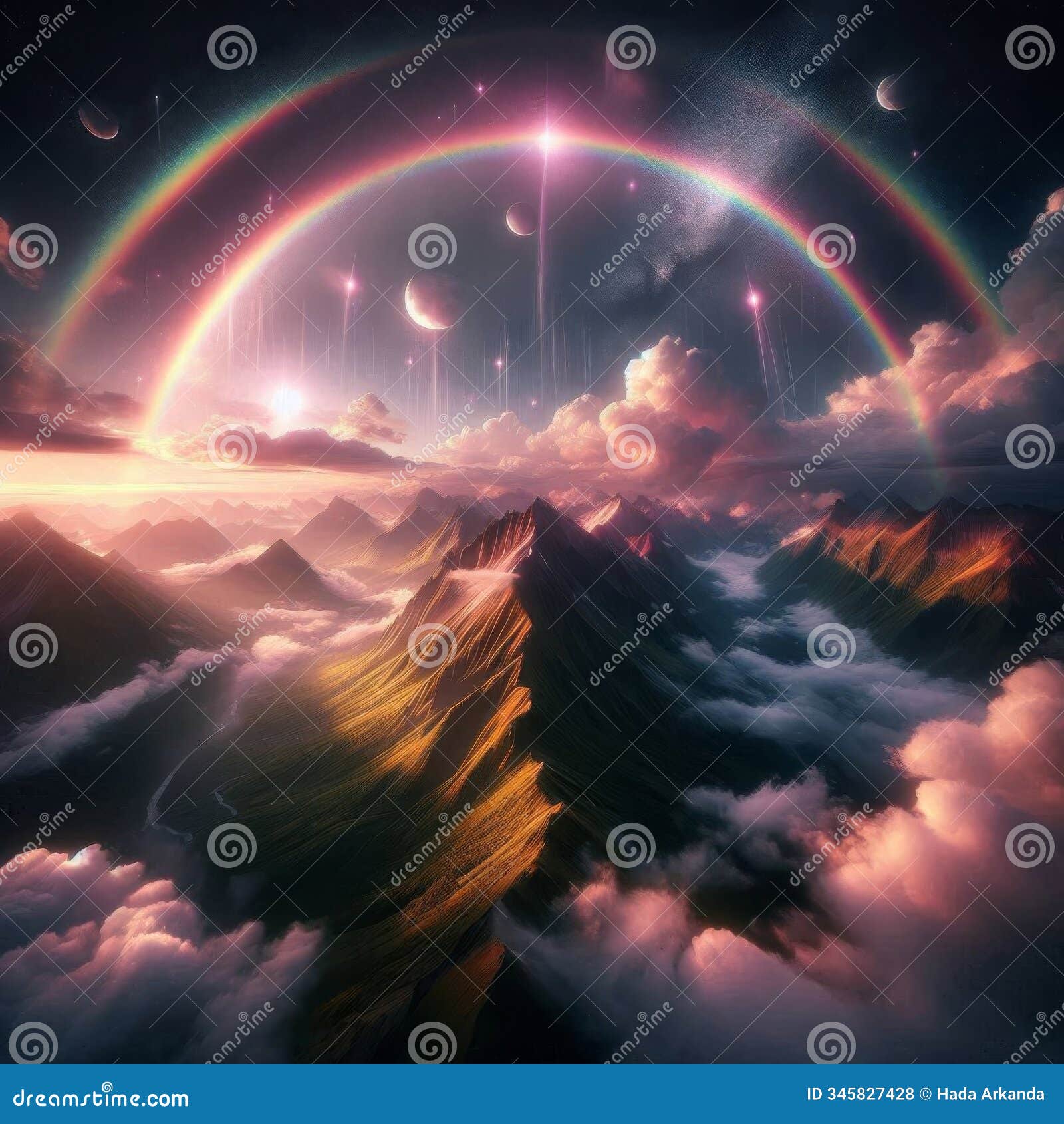 Stunning Rainbow Arches Gracefully Across the Sky after a Light Rain ...