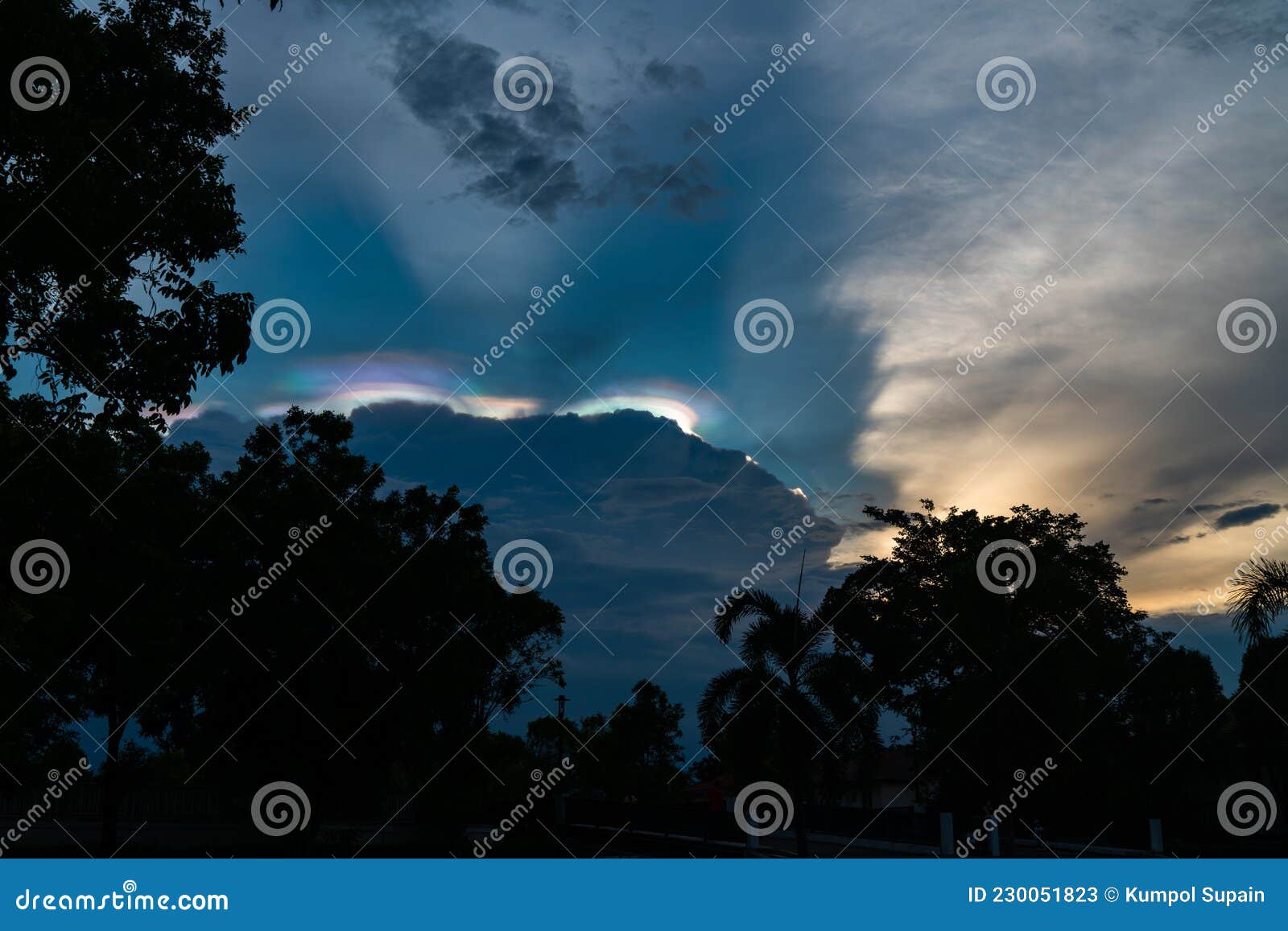 Stunning Rainbow Cloud Or Cloud Iridescence Or Irisation Royalty-Free ...