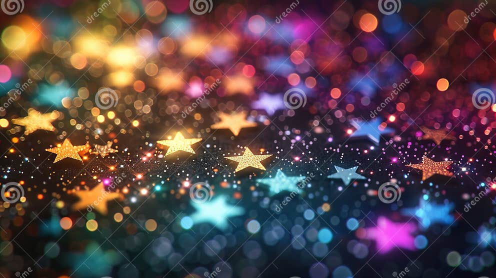 A Stunning Realistic Image of Multi Colored Tiny Stars on a Black ...