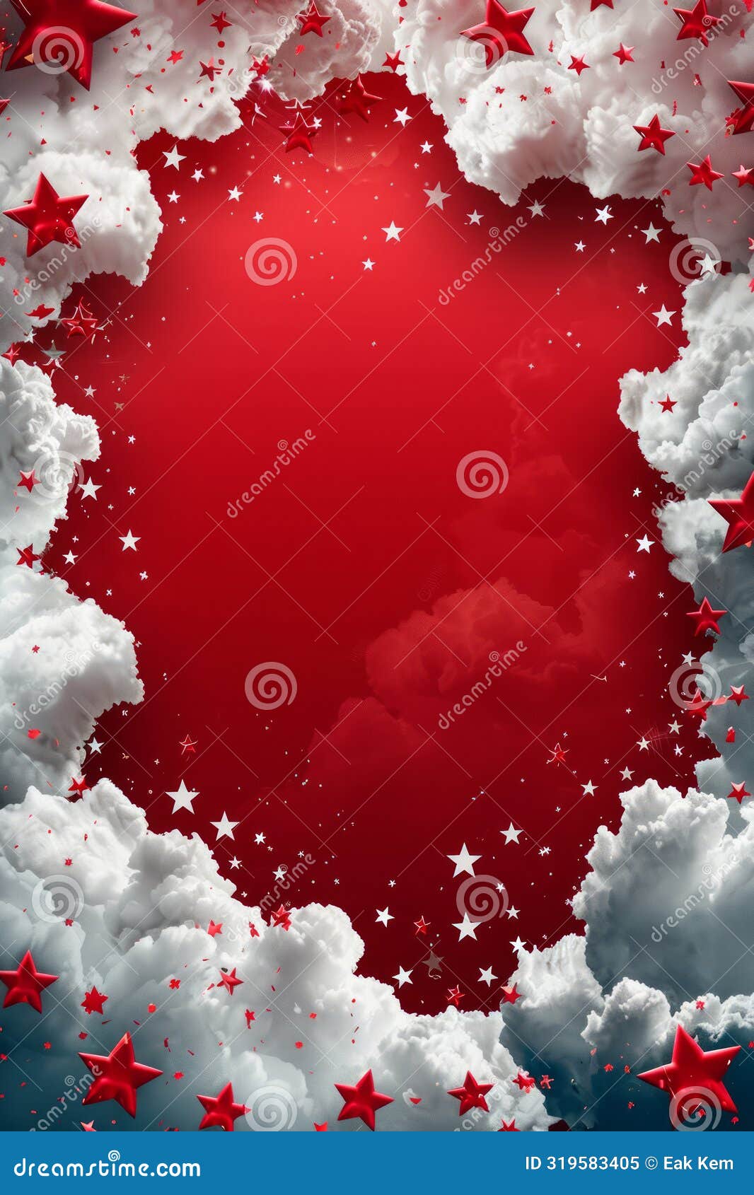 A Stunning Red Background with Stars and Clouds a Perfect Blend of ...