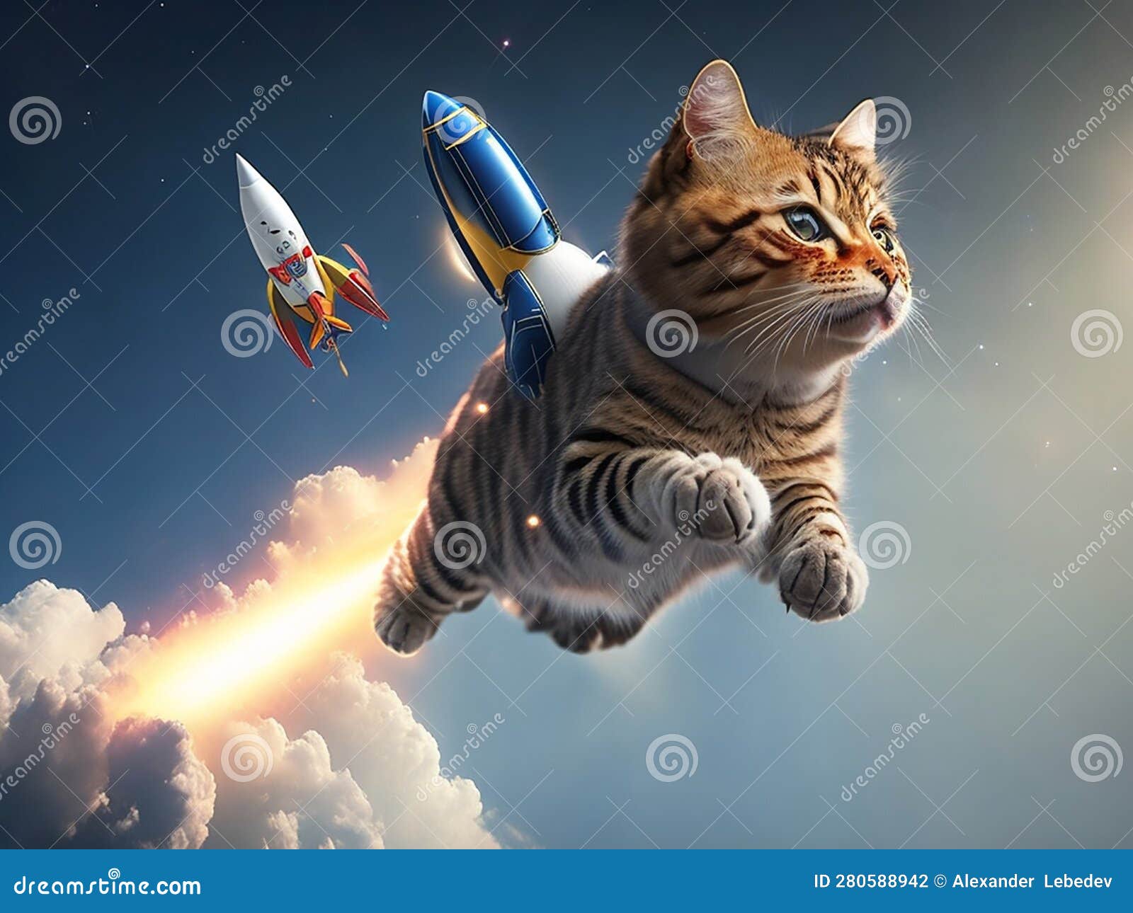 Rocket cat stock illustration. Illustration of stunning - 280588942