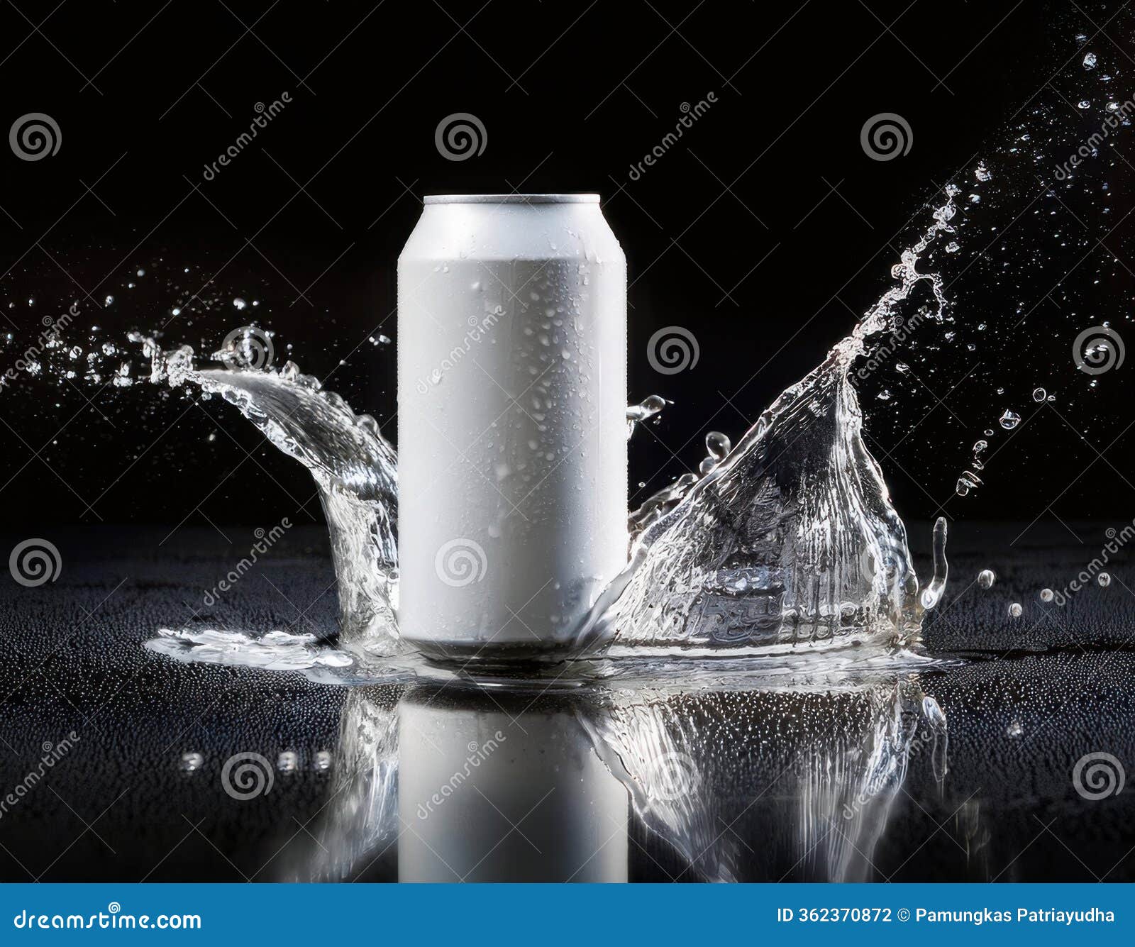 Stunning Reflection of a Splash Around a White Soda Can Stock ...