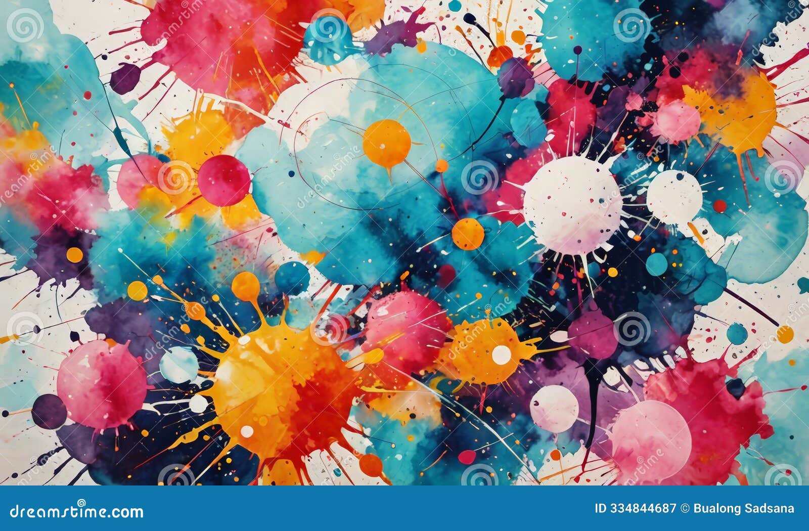 Abstract Watercolor Paint Splats Background Stock Illustration ...