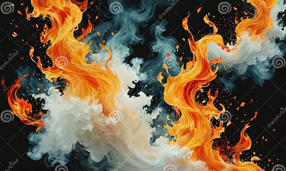 Fire and smoke background stock illustration. Illustration of midtown ...