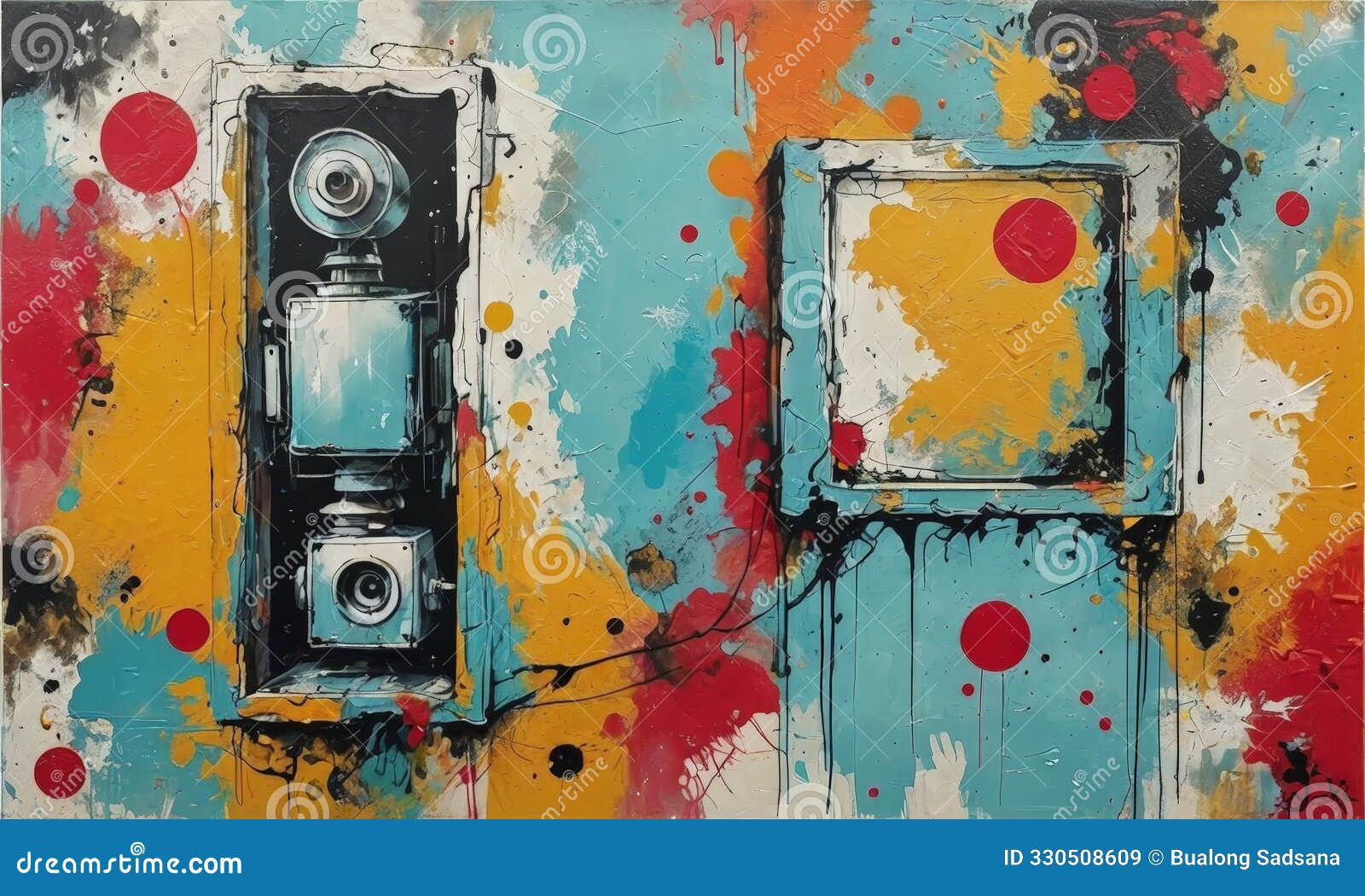 Painting speaker and stock illustration. Illustration of colored ...