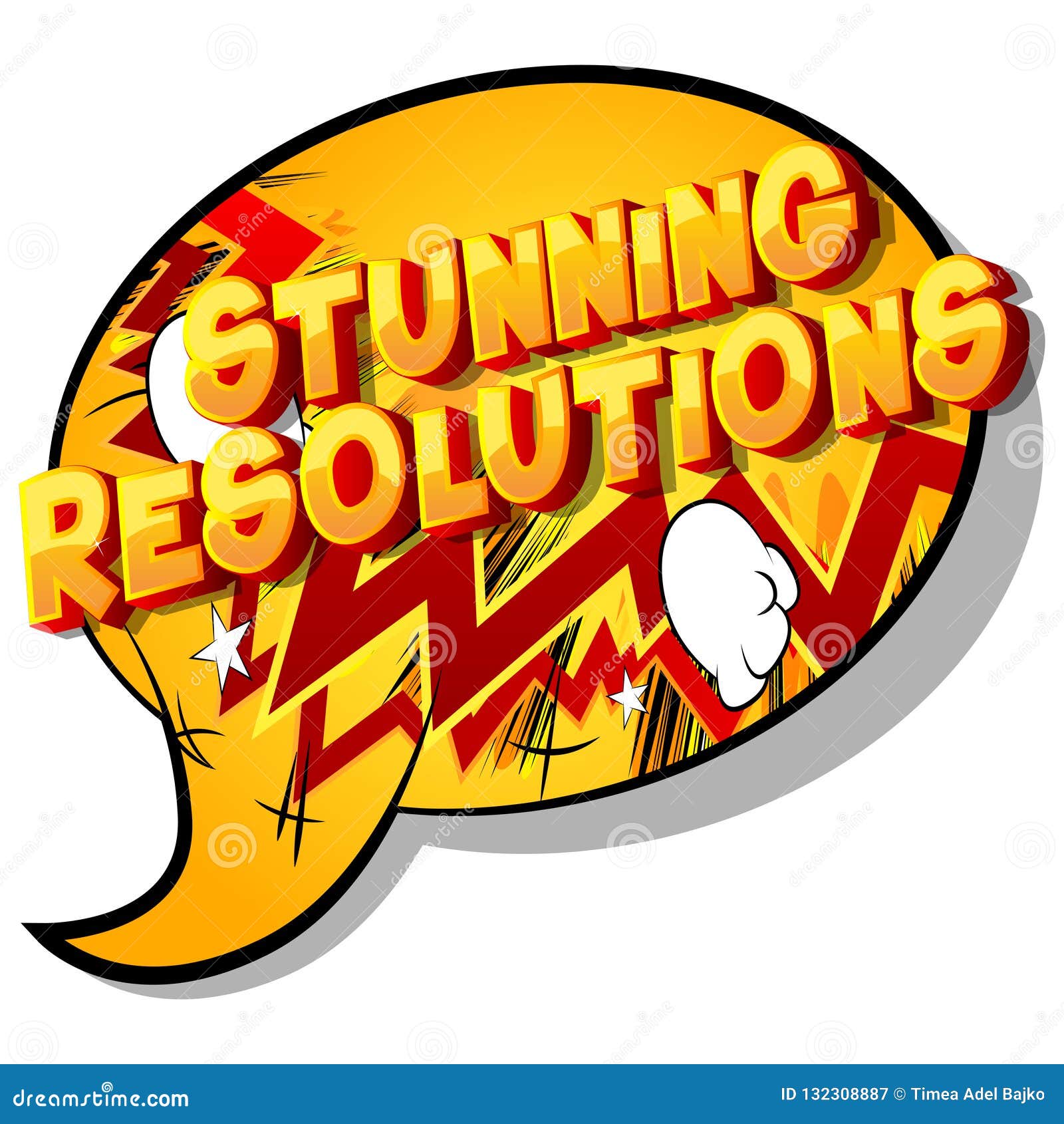 Stunning Resolutions - Comic Book Style Words. Stock Vector ...