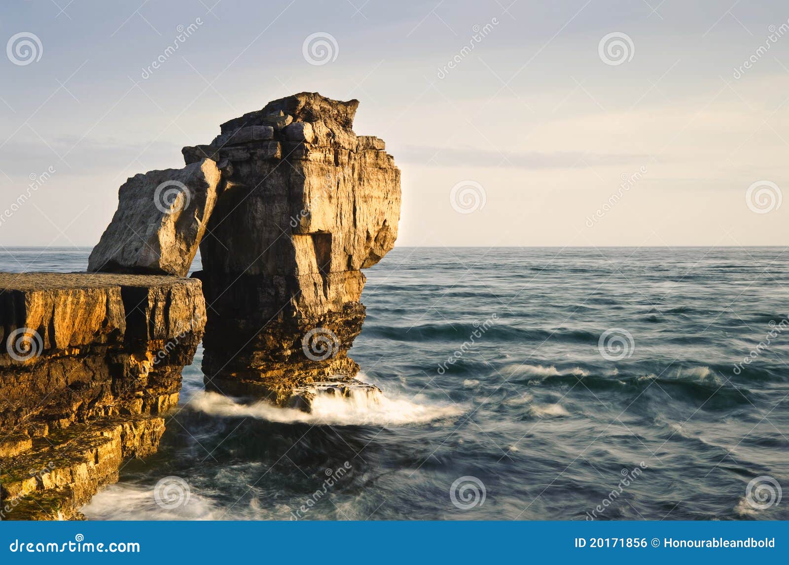 Stunning Rock Cliff Formations with Waves Crashing Stock Photo - Image ...