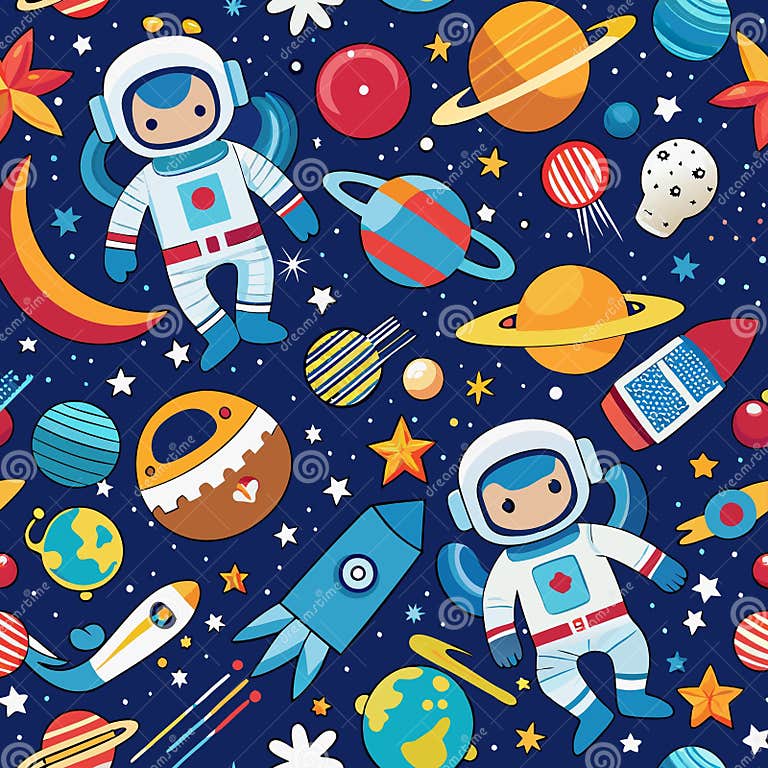 Stunning Rocket and Space Patterns for Galactic Designs. Ai Image ...