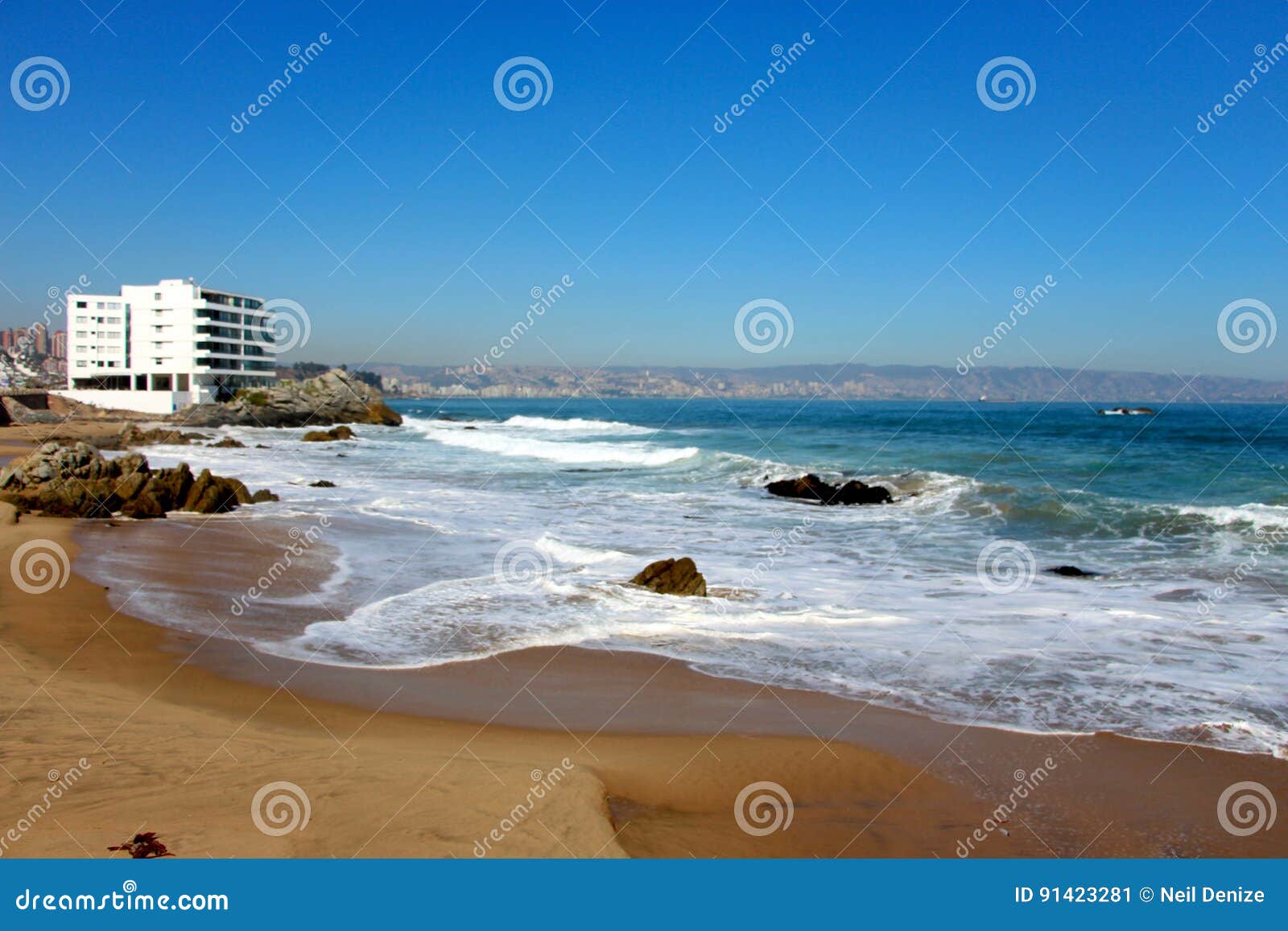 The Stunning Rocky Renaca Beach Stock Image - Image of pacific, place ...
