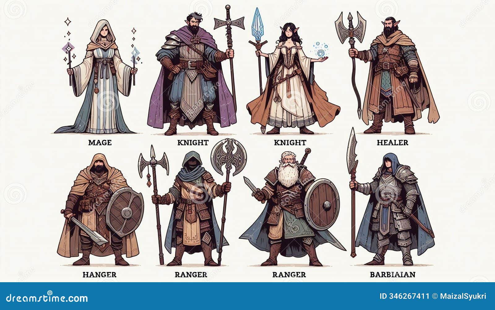Stunning RPG Character Illustrations: Unique Classes & Roles Visualized ...