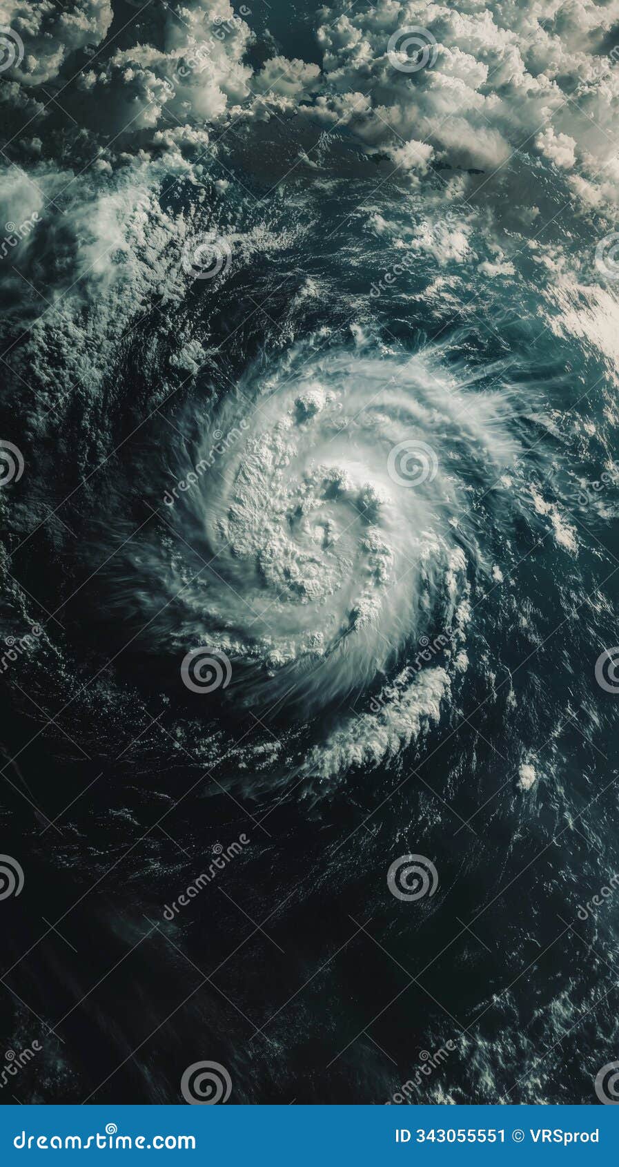 Aerial View of a Powerful Ocean Cyclone Swirling in Deep Waters Stock ...