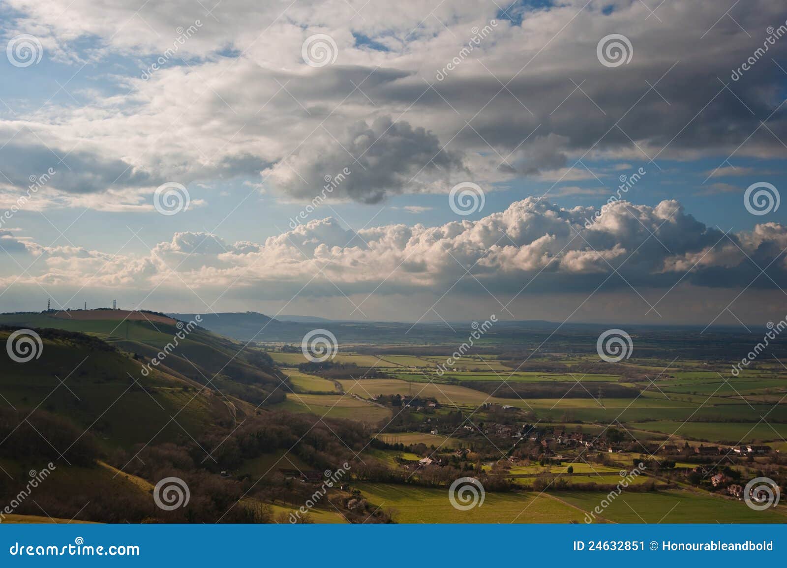 Stunning Scene Across Escarpment Landscape Stock Image - Image of ...