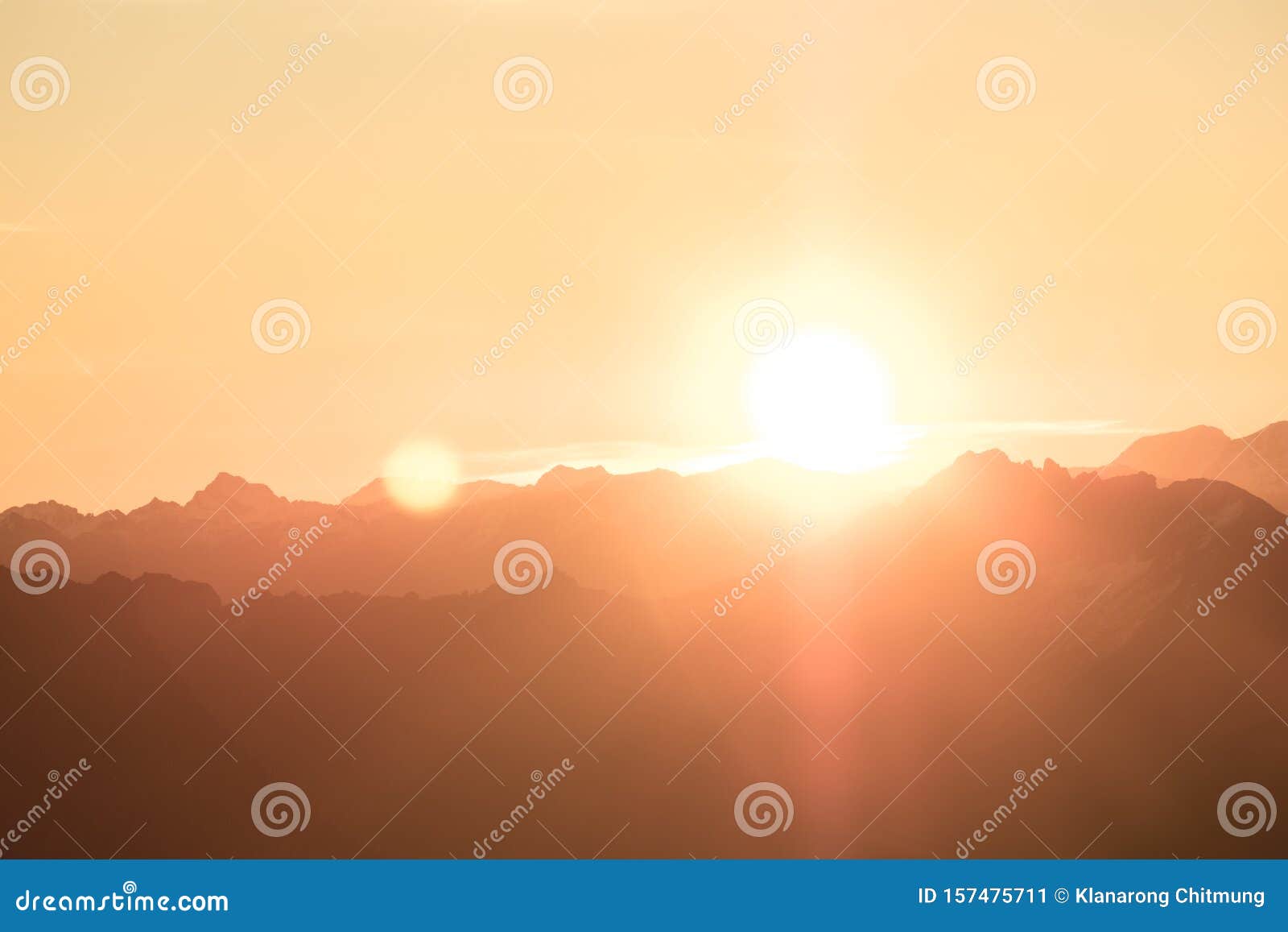 A Stunning Scene of Sunset on the Top of Alps Mountain. I Stock Image ...