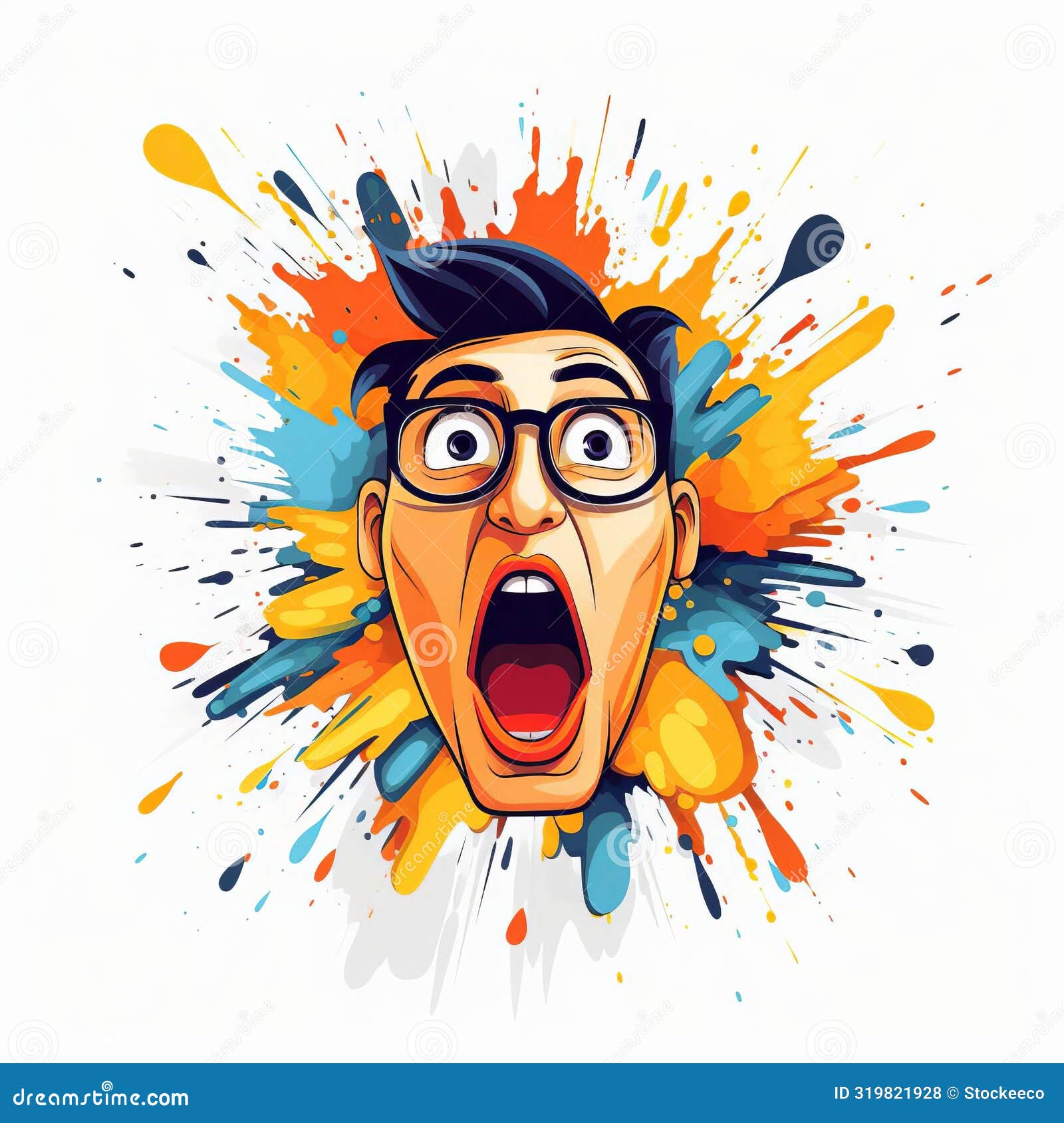 Stunning Shocked Design Concept on a White Background Template Stock ...