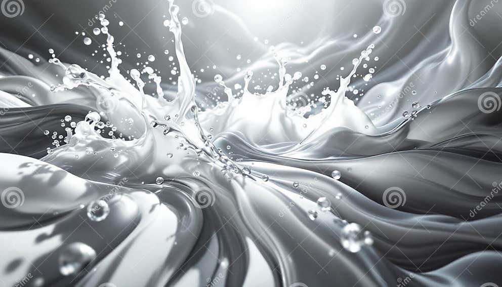 Stunning Silver Liquid Splash Background Image Stock Illustration ...