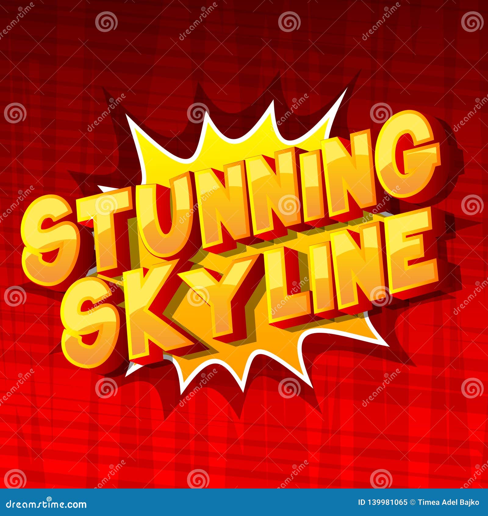 Stunning Skyline - Comic Book Style Words. Stock Vector - Illustration ...