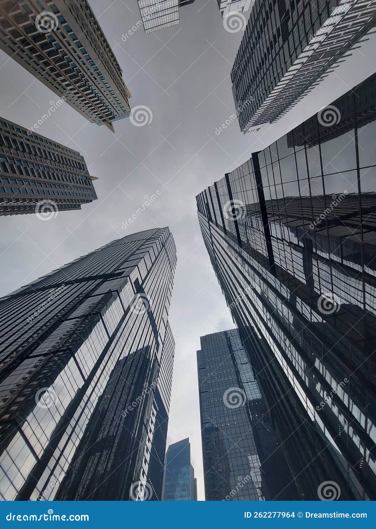 Stunning Skyscrapers with Dark Sky Stock Photo - Image of iron ...