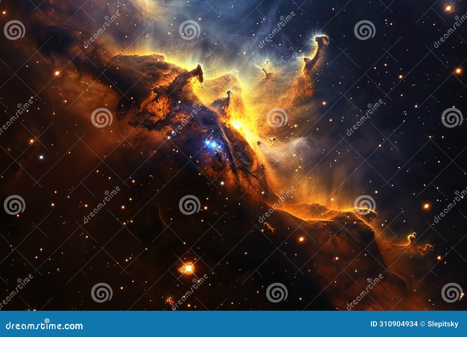 Stunning Space Nebula, Stars Shining through Cosmic Dust Clouds Stock ...