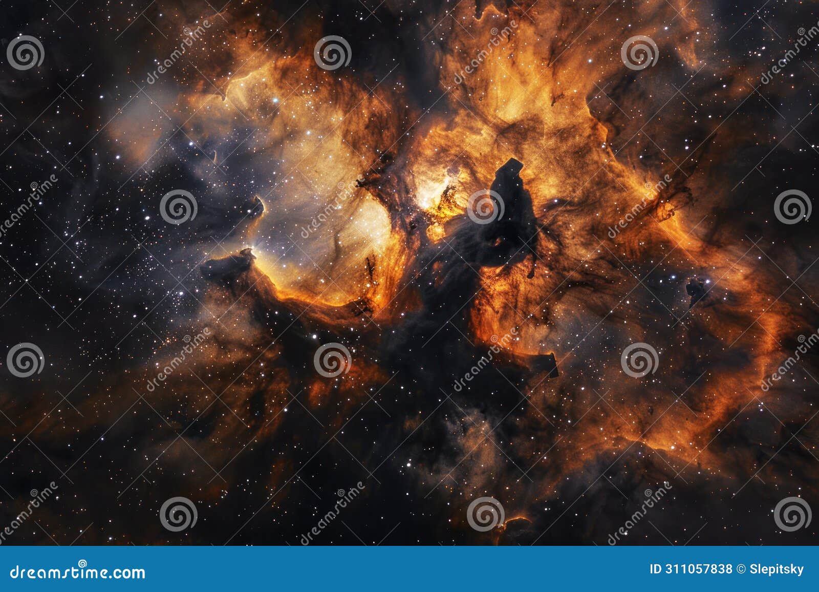 Stunning Space Nebula, Stars Shining through Cosmic Dust Clouds Stock ...