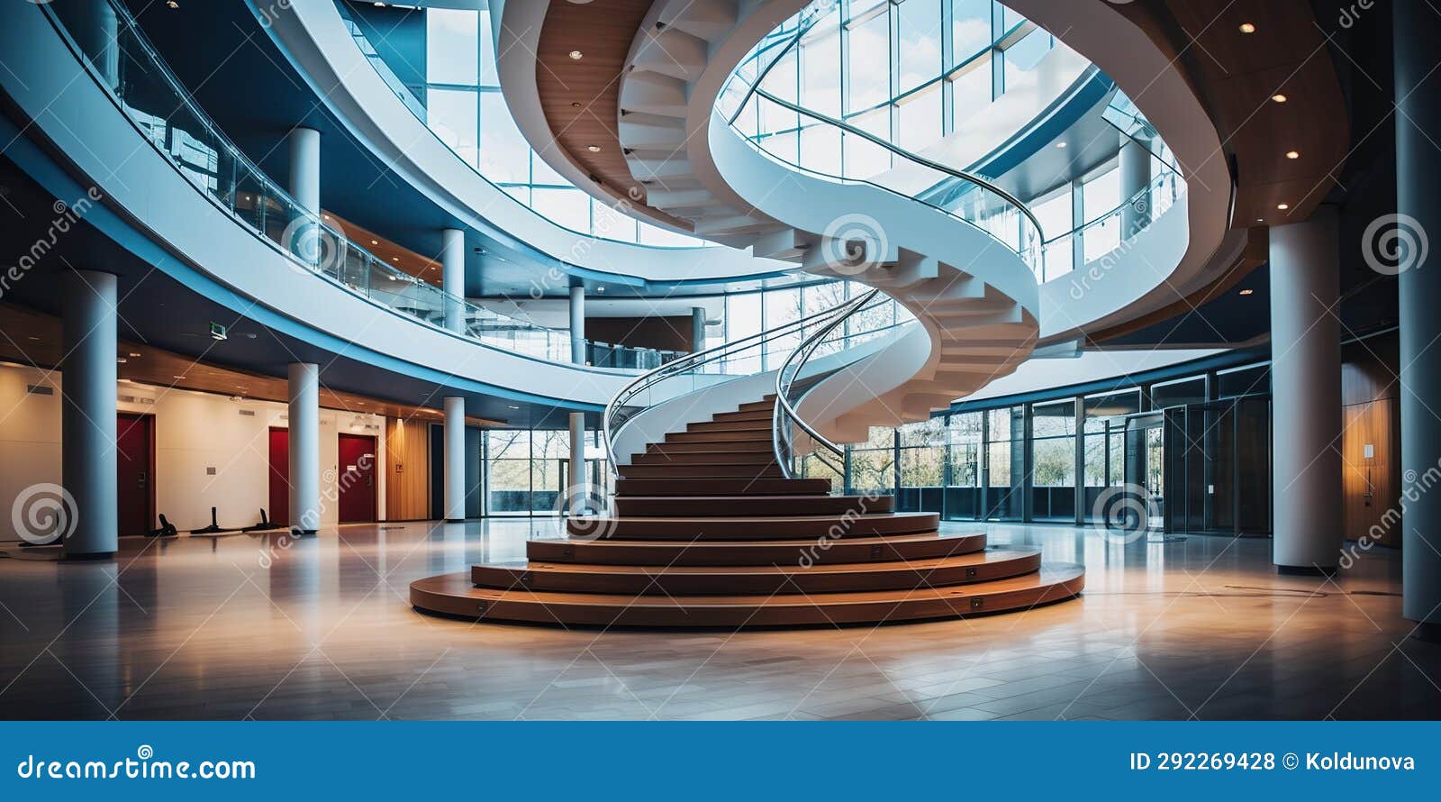 A Stunning Spiral Staircase in a Modern Building , Concept of Interior ...