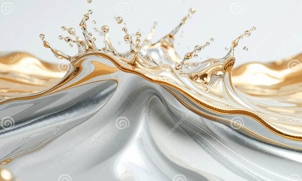 Stunning Splash of Liquid Gold and Silver Creates Mesmerizing Visual ...