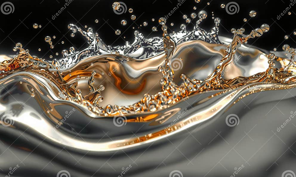 Stunning Splash of Liquid Gold and Silver Creates Mesmerizing Visual ...