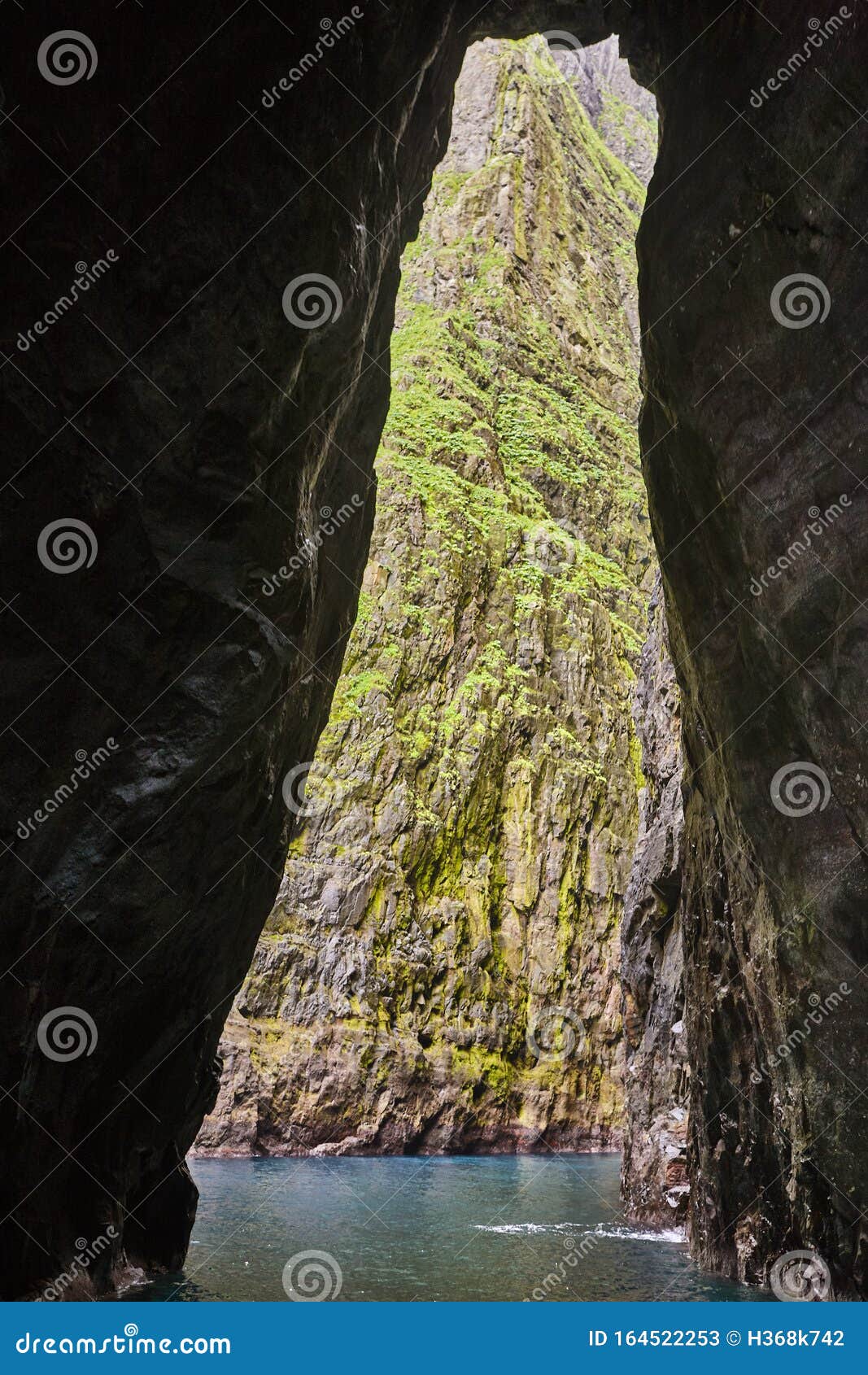 Stunning Stone Cliffs and Caves. Atlantic Ocean, Faroe Islands. Denmark ...