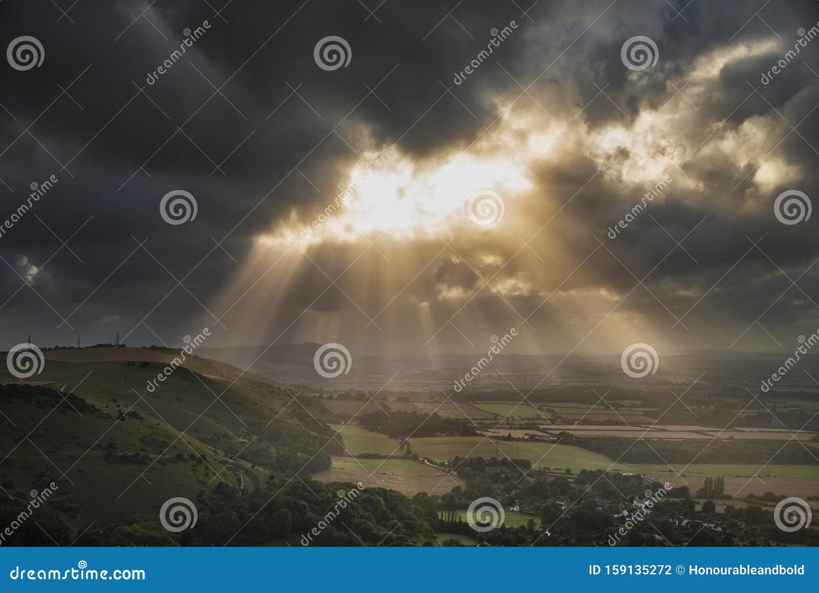 Stunning Summer Landscape Image of Escarpment with Dramatic Storm ...