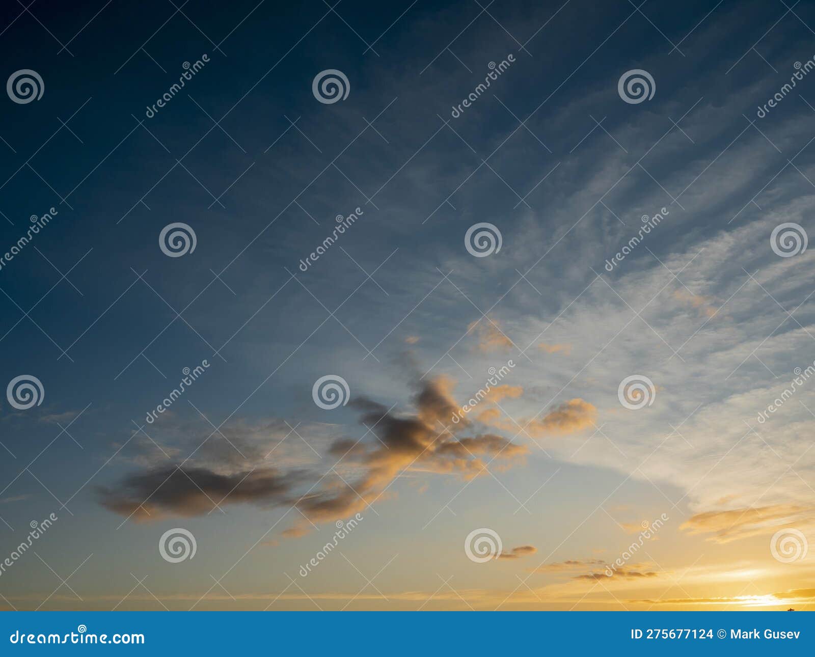 Stunning Sun Rise Sky with Clouds. Warm and Cool Color Stock Photo ...