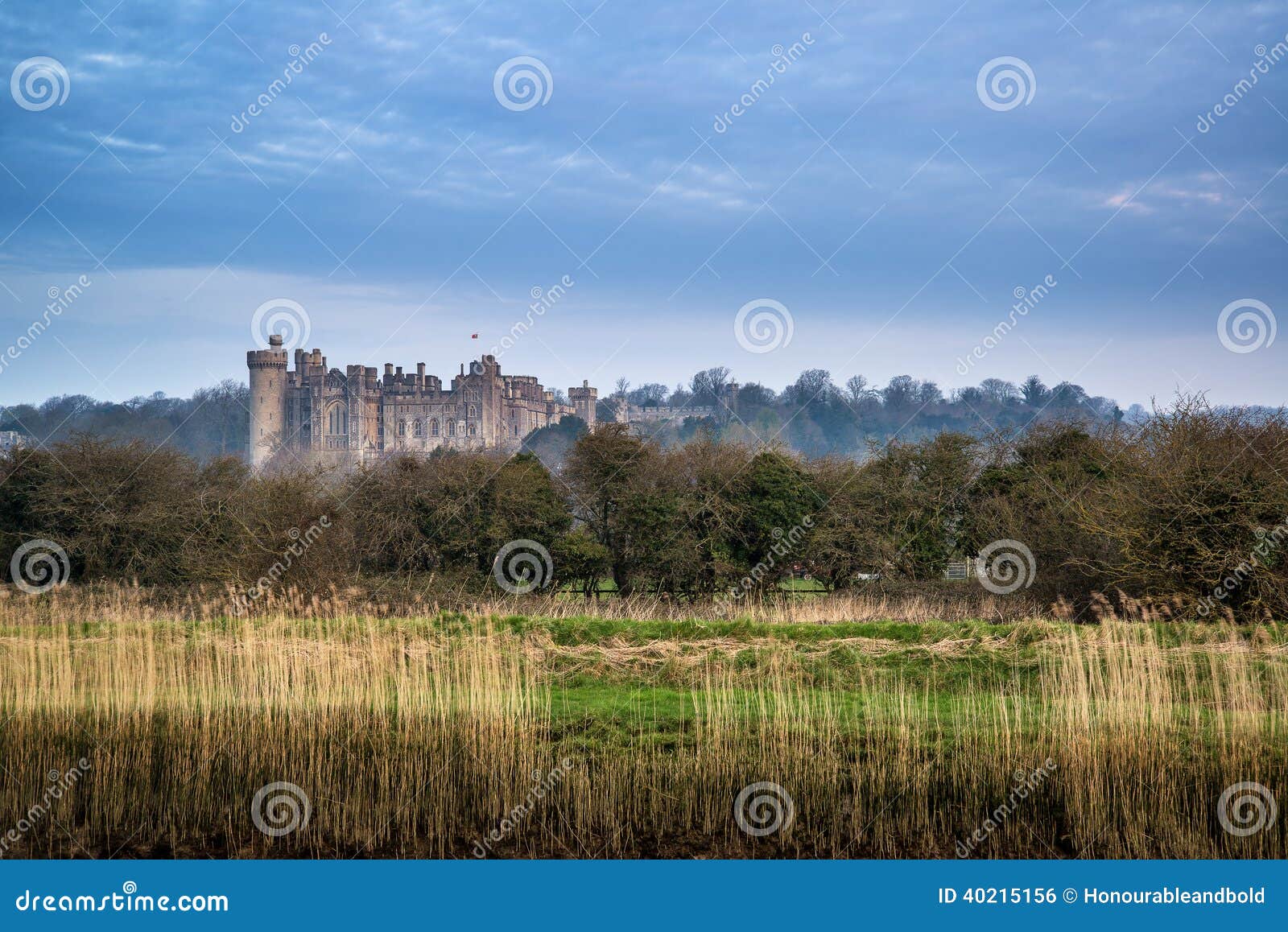 Stunning Sunrise Over Medieval Castle in Distant Landscape Stock Photo ...