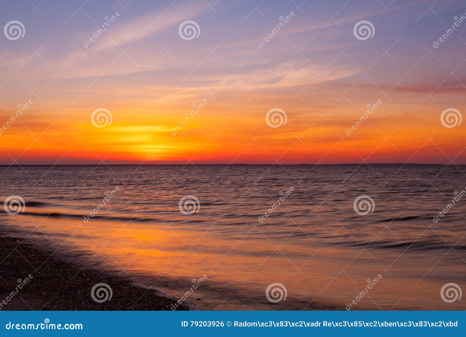 Stunning Sunset on the Empty Beach, Cape Cod, USA Stock Photo - Image ...