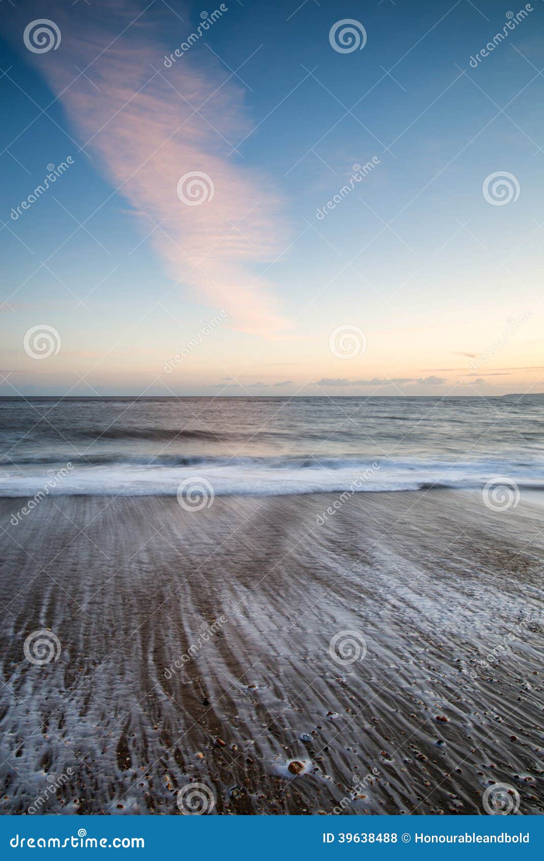 Stunning Sunset Over Beach Long Exposure Landscape Stock Photo - Image ...