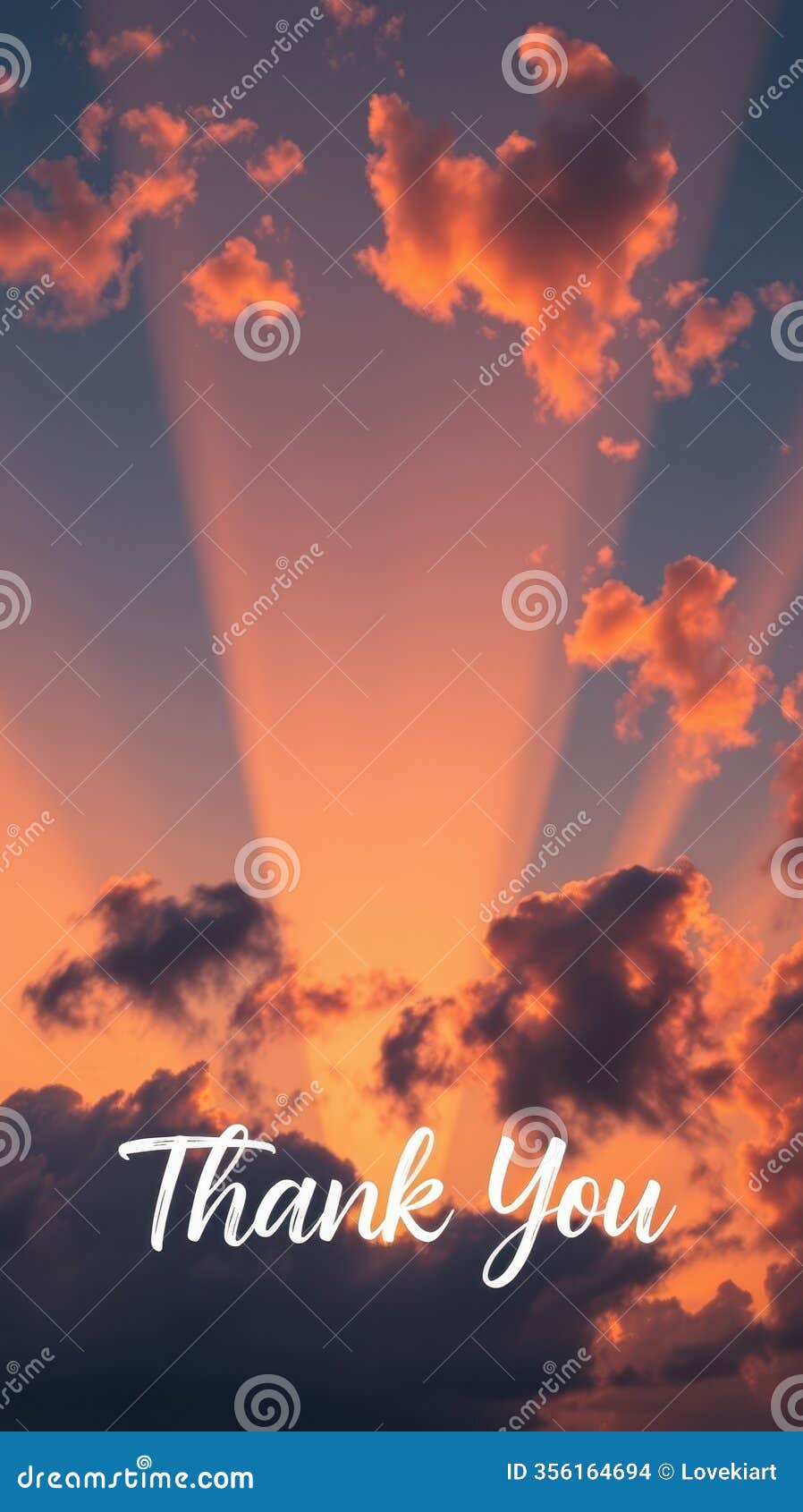 Stunning Sunset with Rays of Light Illuminating Clouds Expressing ...