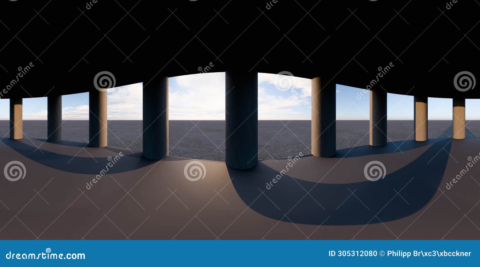Stunning Sunset View from Inside Column Building 360 Panorama Vr ...