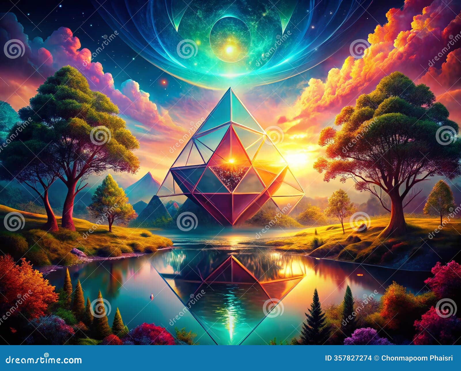 Stunning Surreal Low Poly Triangular Background Explore a Fantasy ...