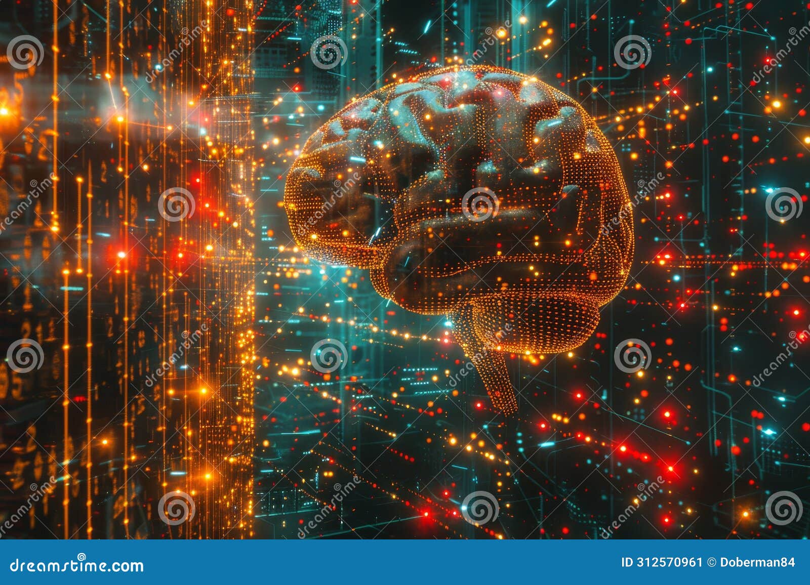 Stunning Surreal Visualization of a Luminous Digital Human Brain in a ...