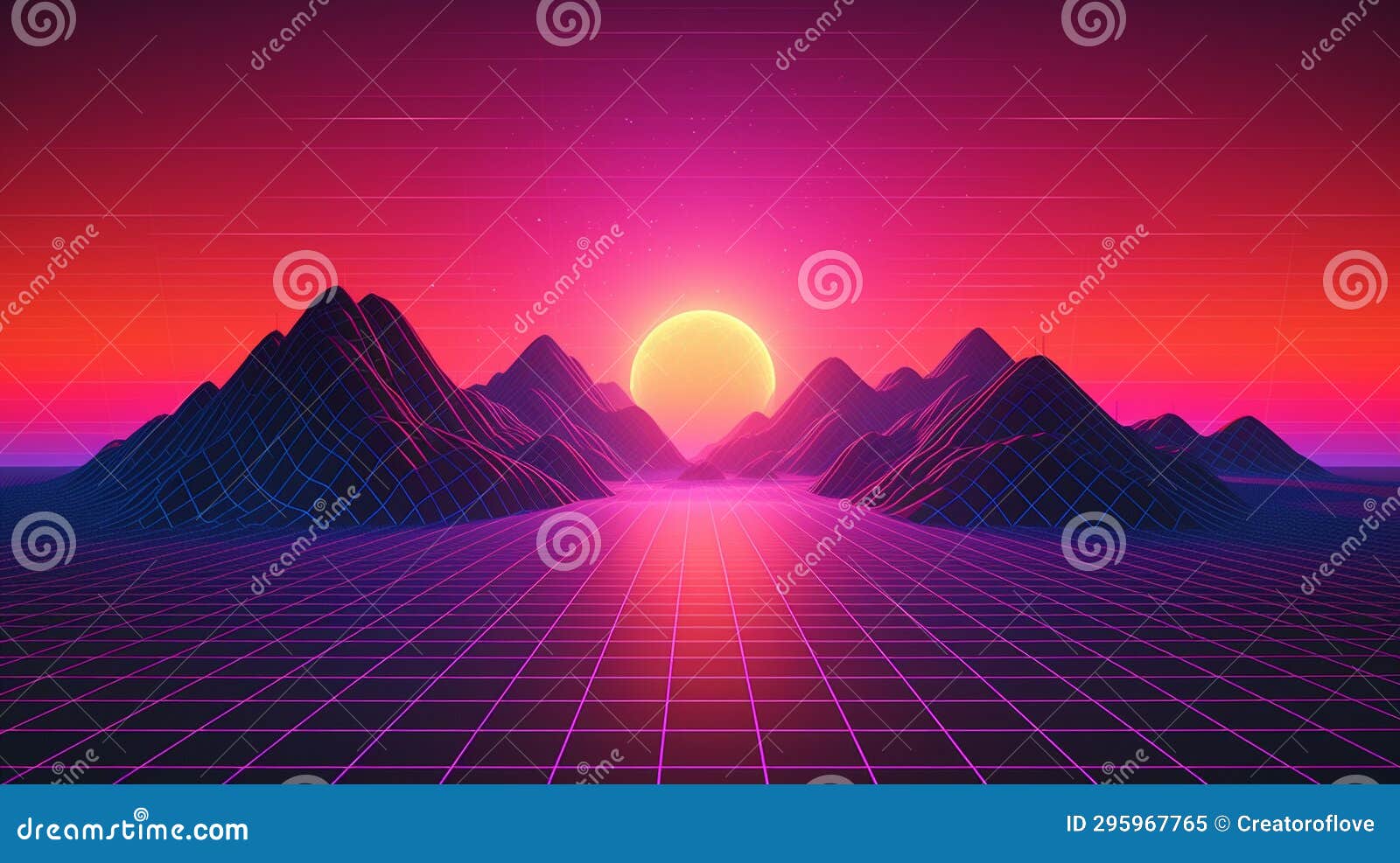 A Stunning Synthwave Image HD Picture Stock Illustration - Illustration ...