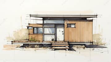 Stunning Tiny House Rendering and Sketching for Architecture Stock ...